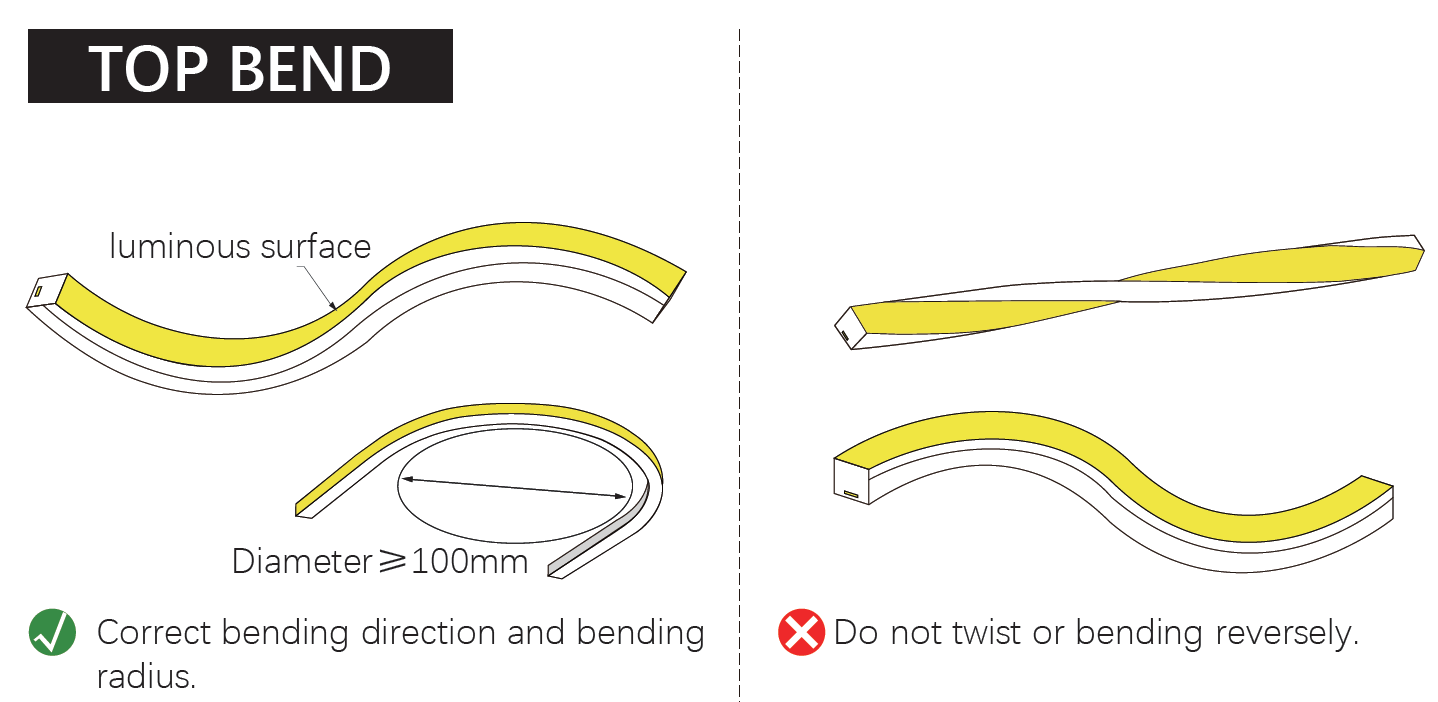 BV020020 top bend LED neon light_vertical bend LED neon light_top bend ...